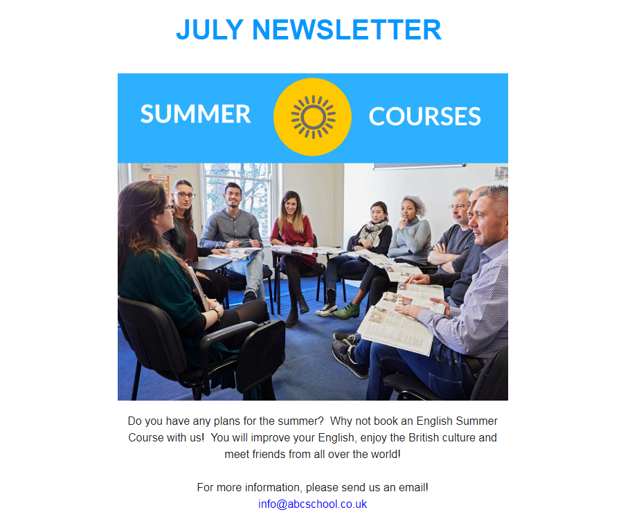 Newsletter | ABC School of English